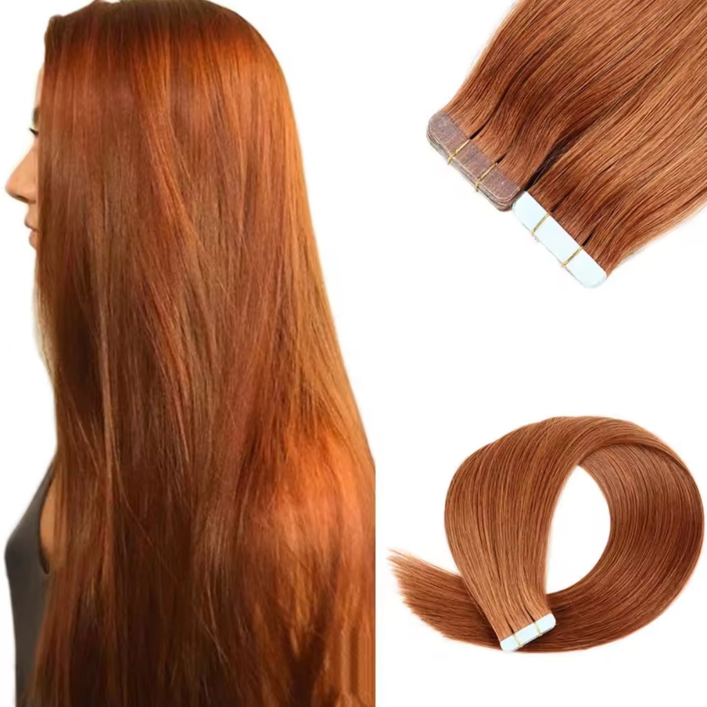 Tape Extensions [10 Tεμάχια] Αυτοκόλλητα 100% Φυσικη τριχα ανθρώπινη r ...