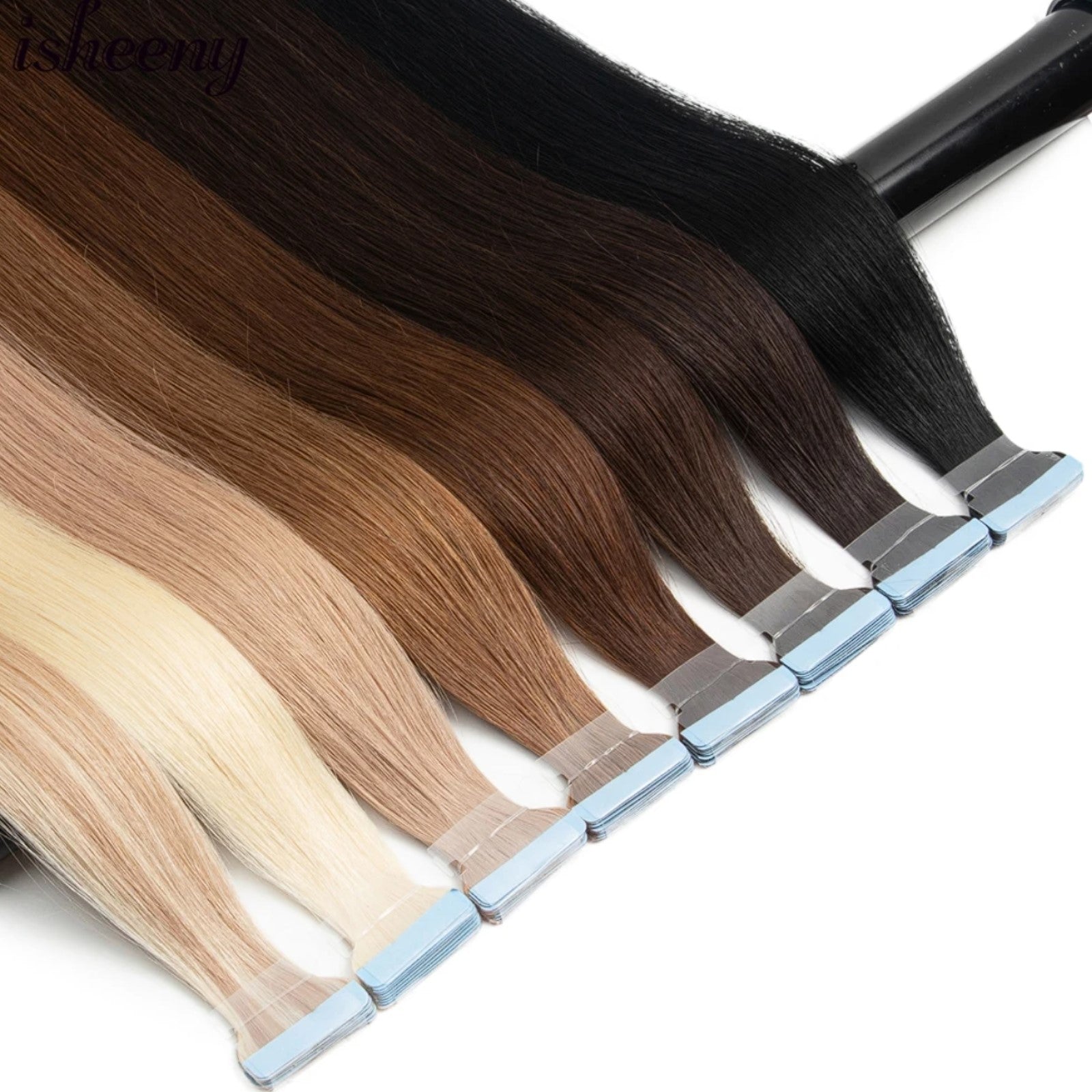 Tape Extensions [10 Tεμάχια] Αυτοκόλλητα 100% Φυσικη τριχα ανθρώπινη r ...